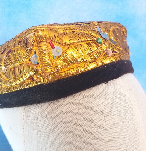 Vintage 1940s or 50s Uzbek Tubeteika Doppa Square Bri… - Gem