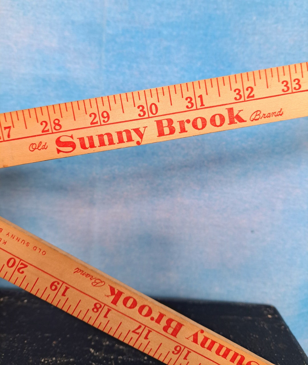 Vintage Mid Century Folding Wooden Yardstick, Promotional for Old Sunny ...