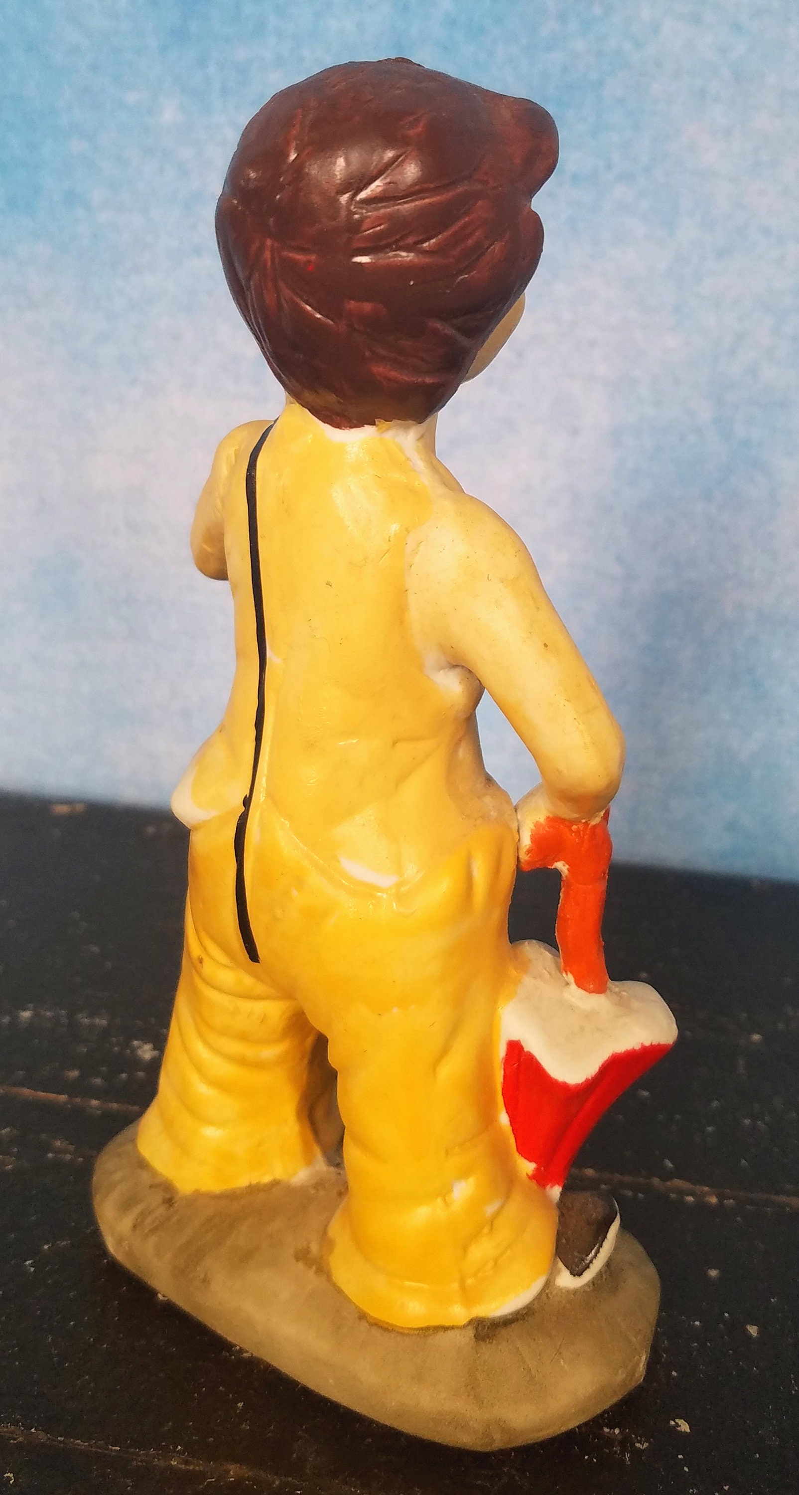Vintage 60s or 70s Ceramic Singing Clown Figurine, Tiny Hat Over Heart ...