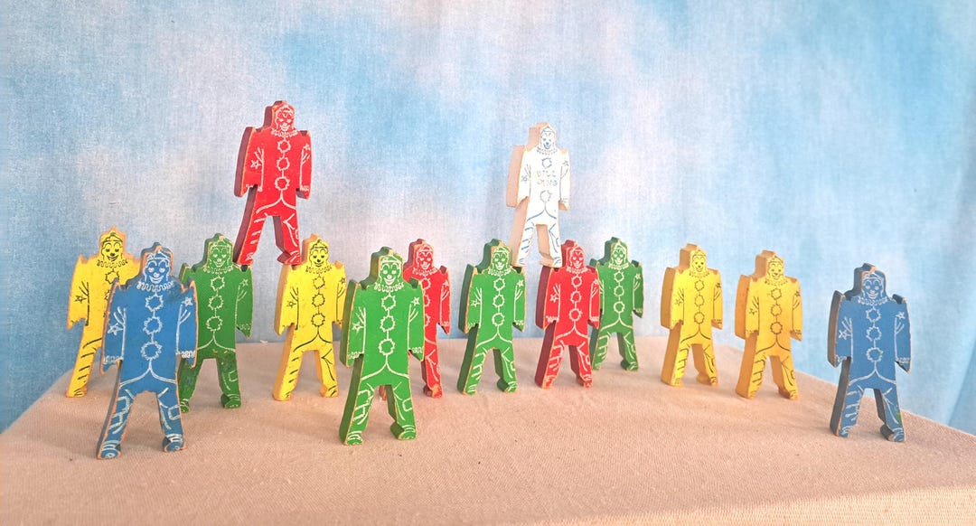 Vintage 1970s Set of 14 Original Bill Ding Clown Acrobat Interlocking ...