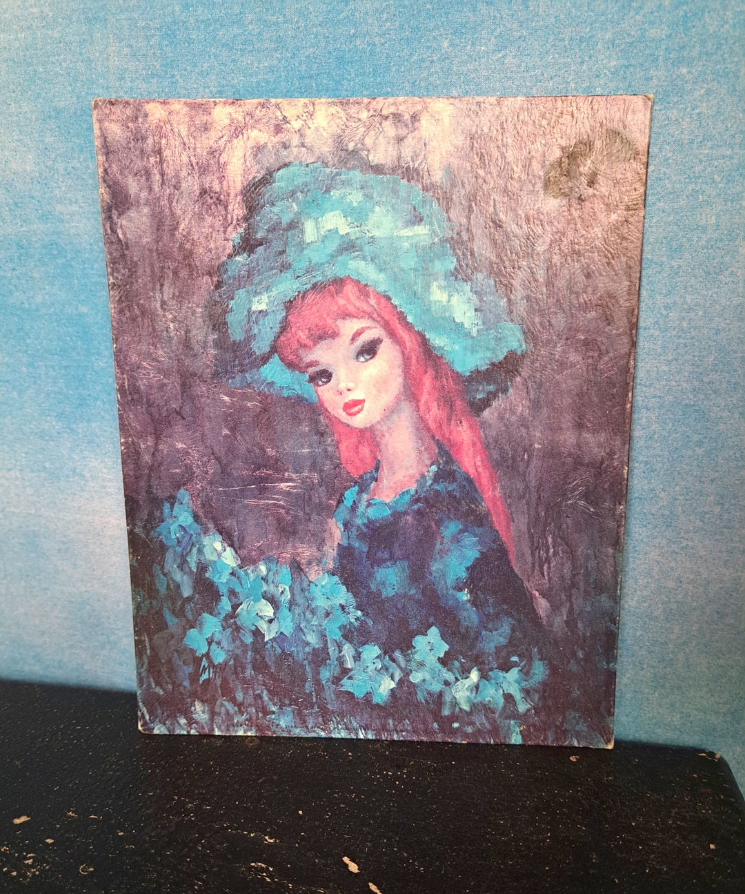 Vintage 1960s Unframed Jean Maio Serenade in Blue Lithograph Print on ...