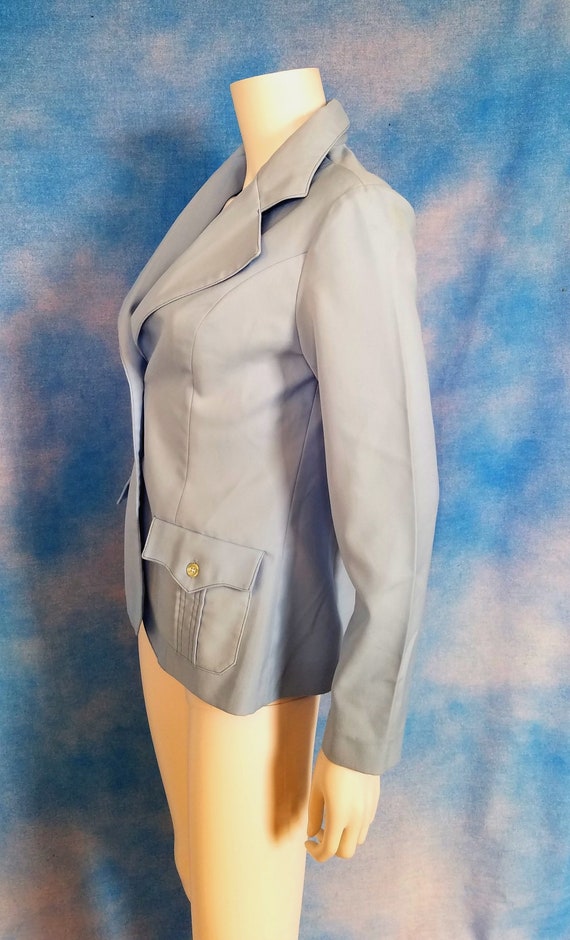 Vintage 60s or 70s Womens Powder Blue Polyester Weste… - Gem