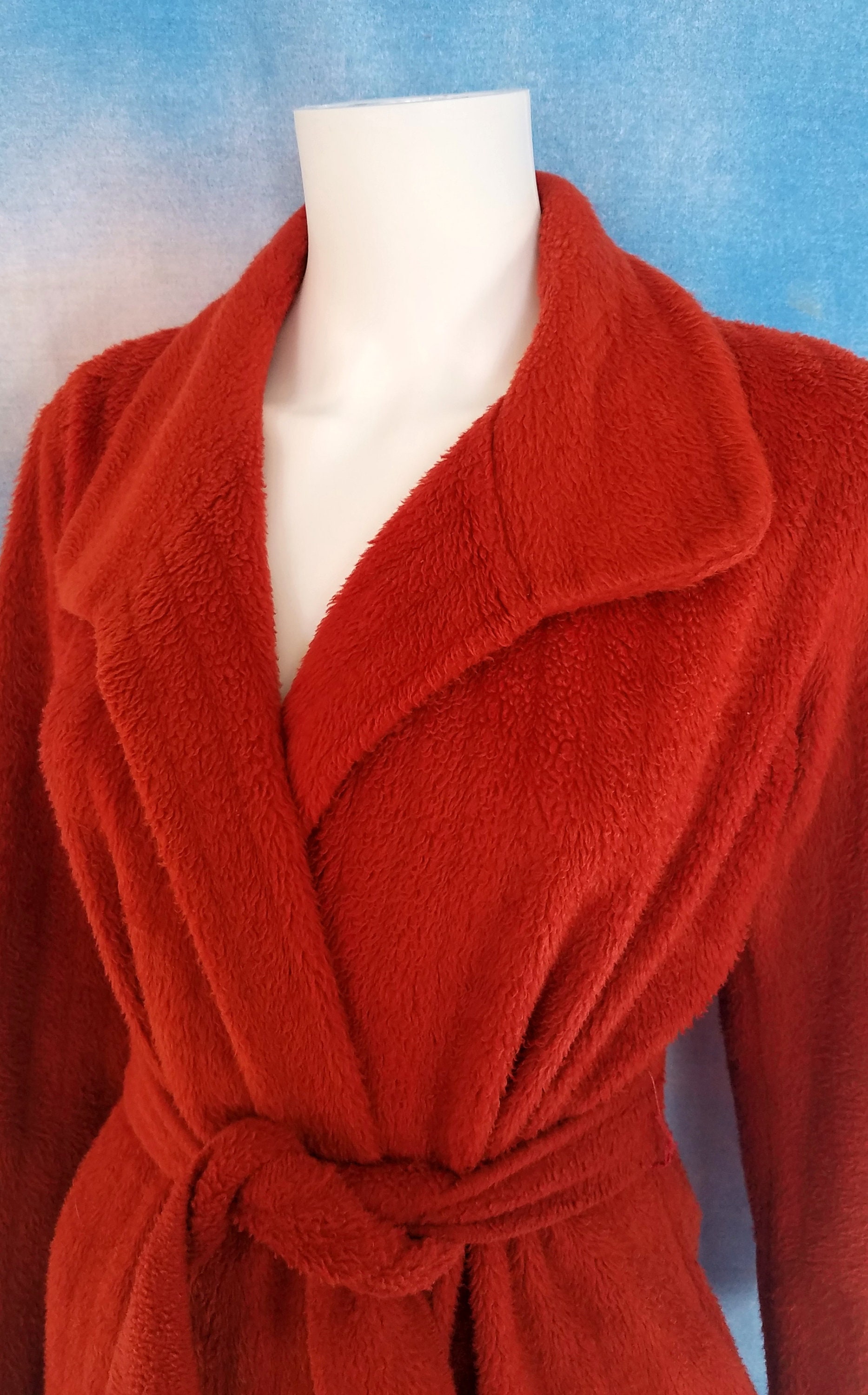 Vintage 70s Rust Furry Ribbed Velour Robe/ Size M - Etsy