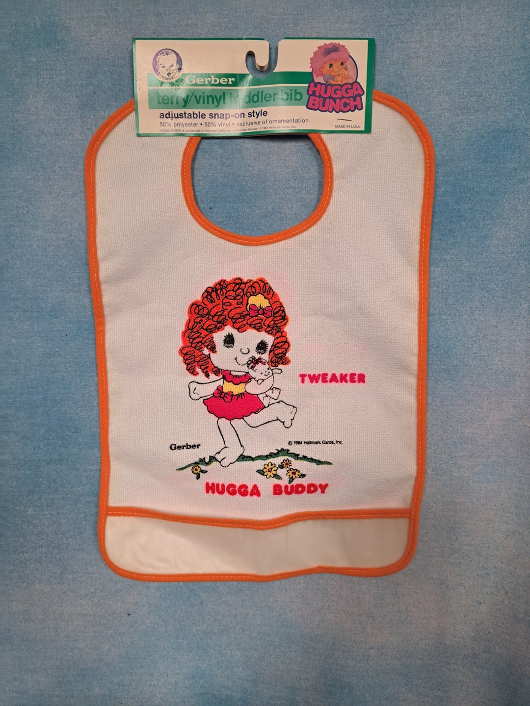 Vintage 1984 Gerber Hugga Bunch Terry/vinyl Toddler Bib, Deadstock ...