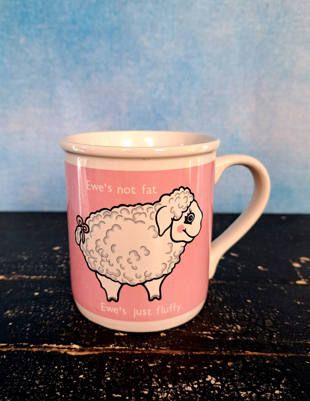 Vintage 1985 ewes Not Fat Ewes Just Fluffy Pink Sheep Ewe Cartoon ...