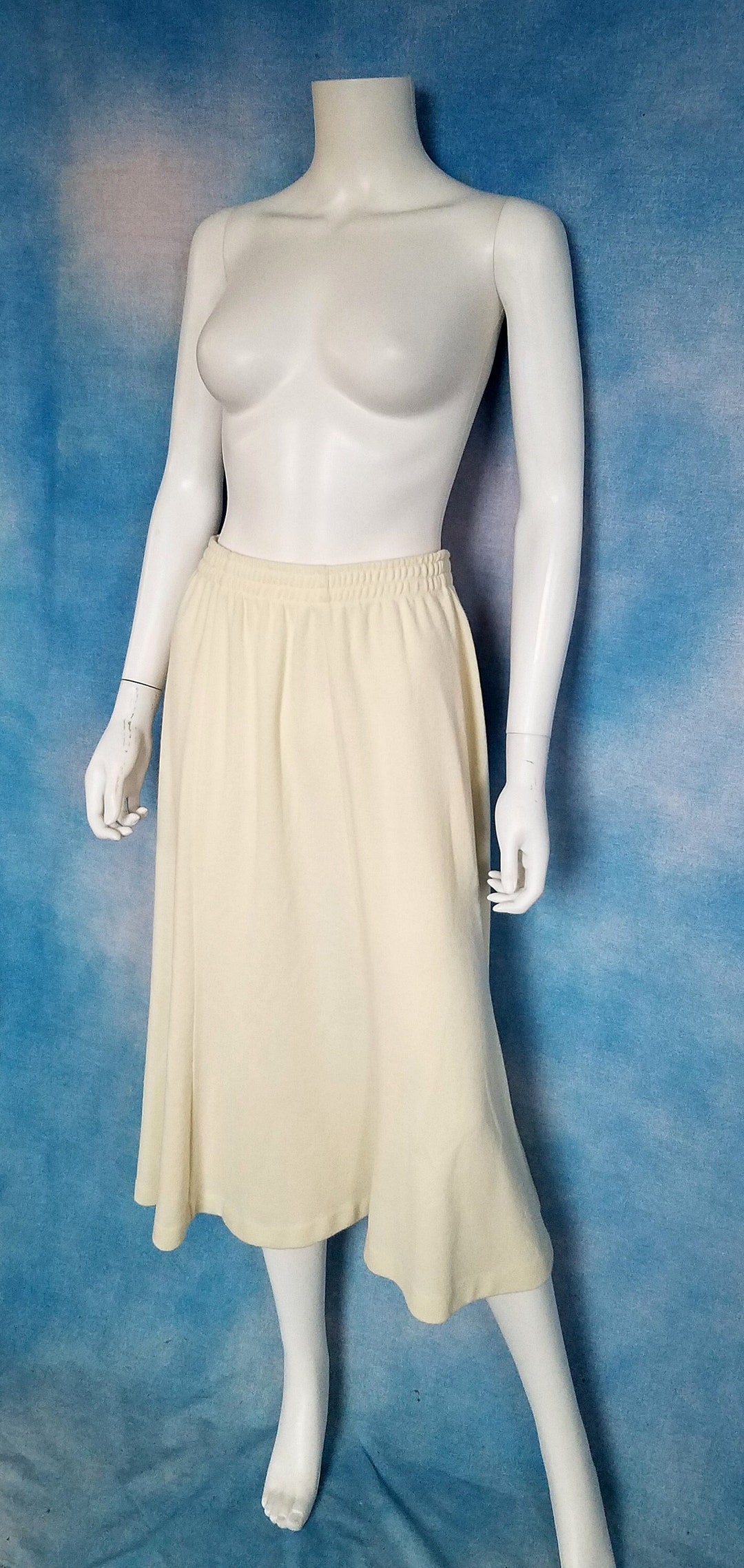 Vintage 70s Soft Cream Colored Bell Shaped Gored Maxi Skirt With ...