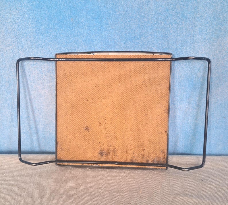 Vintage 60s Square Colorful Mosaiced Tile Trivet With Black Wire Metal ...