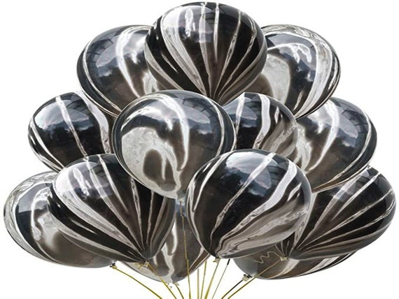 Black Marble Latex Party Balloons | Etsy