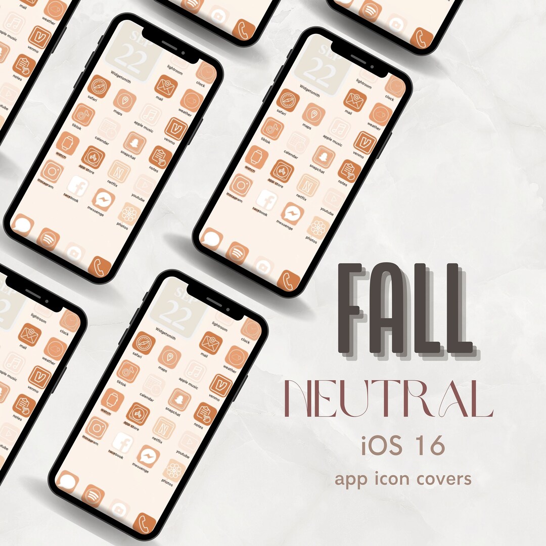 Neutral Fall Aesthetic Ios 16 App Icon Covers Theme for Home Screen ...
