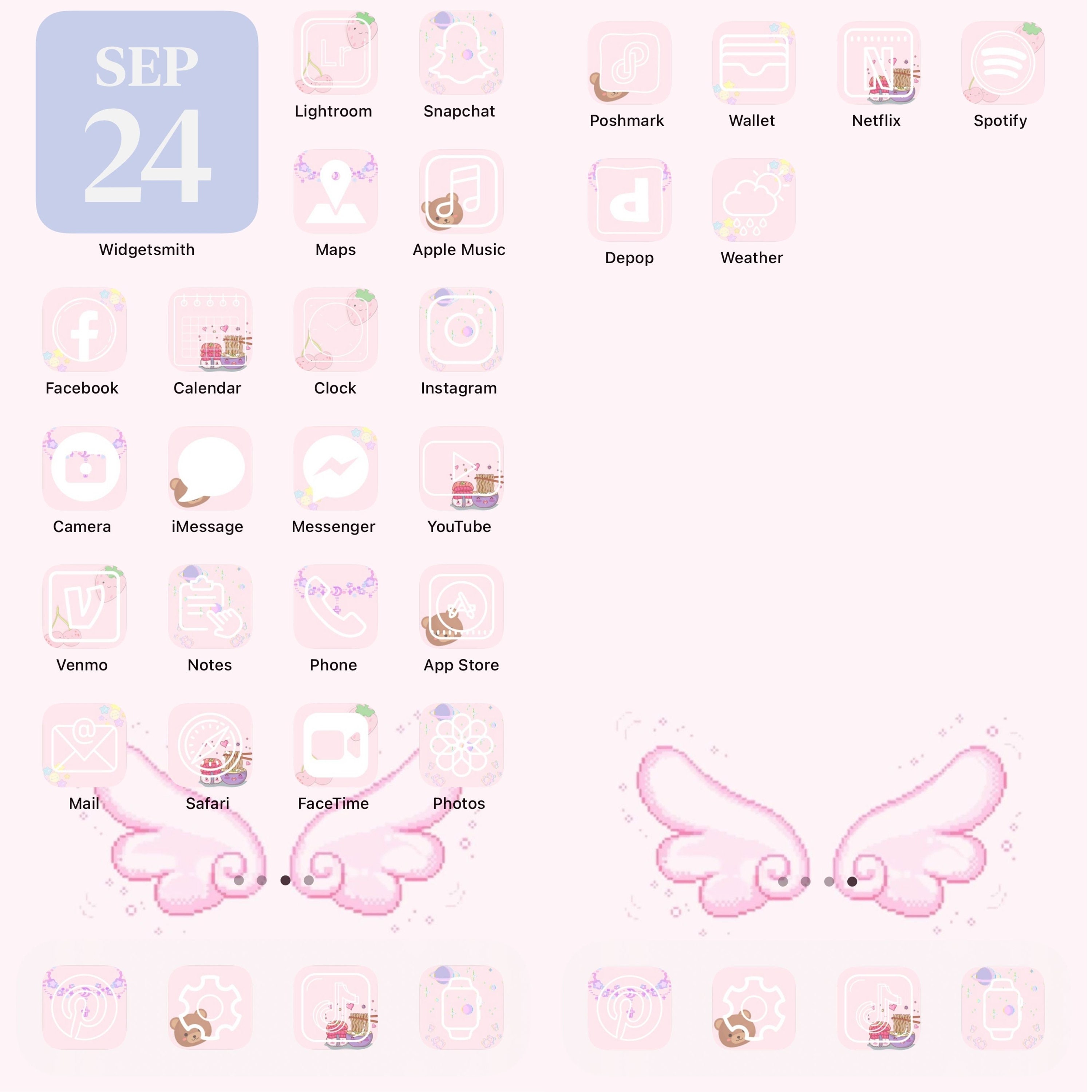 Kawaii Cute Pastel Aesthetic Ios 16 App Icon Covers + FREE MATCHING ...