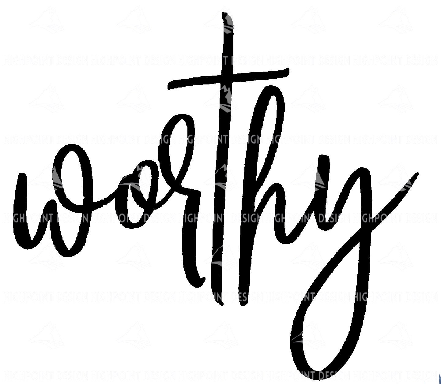 Worthy Cursive PNG Digital - Etsy