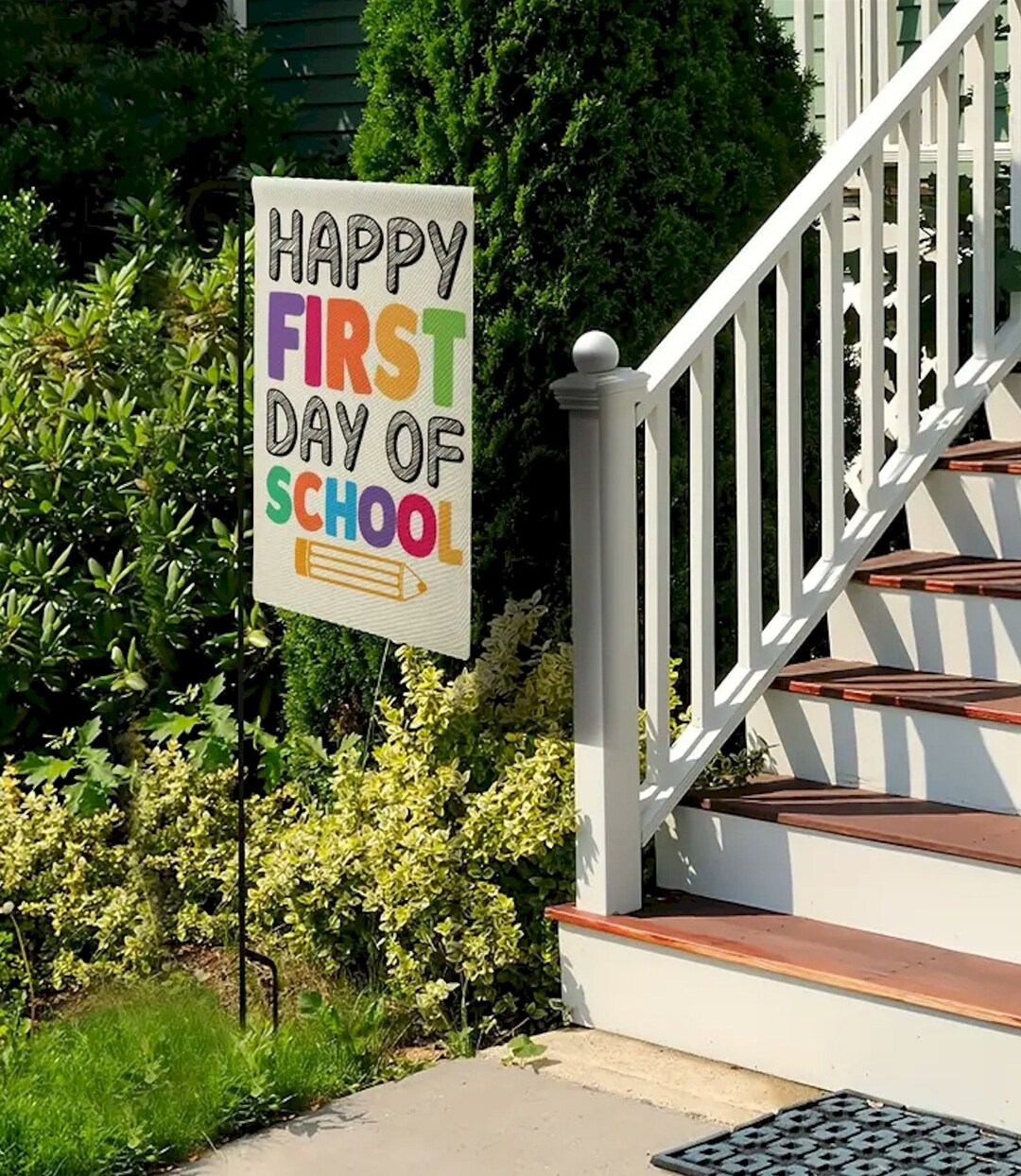 Back to School Garden Flag, Teacher Flag, First Day of School, Teacher ...