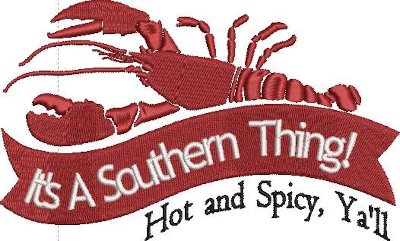 Crawfish embroidery design pattern download Several Fun | Etsy