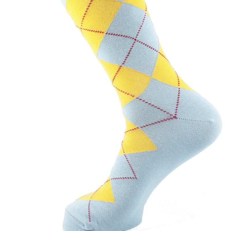 Mens Argyle Socks Yellow - Etsy