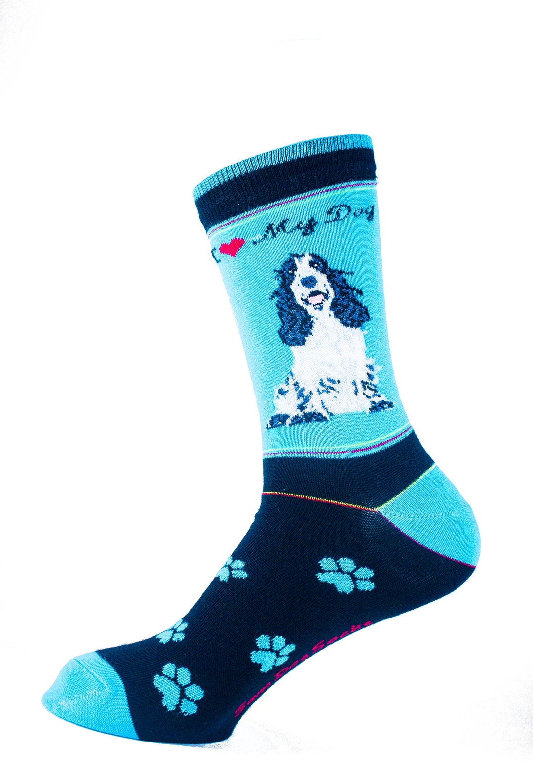 Cocker Spaniel Black N White Socks Signature - Etsy