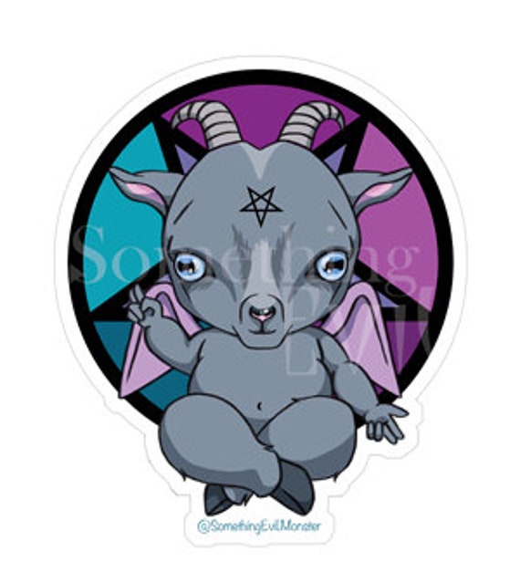 Baphomet Laptop Sticker Cute Satan Adorable Goat Kawaii | Etsy