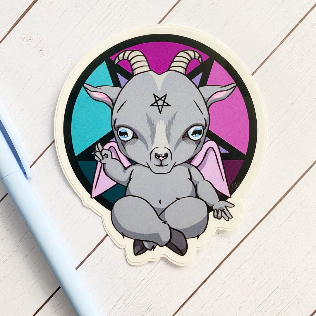 Baphomet Laptop Sticker, Cute Satan, Adorable Goat, Kawaii, Dark Lord ...