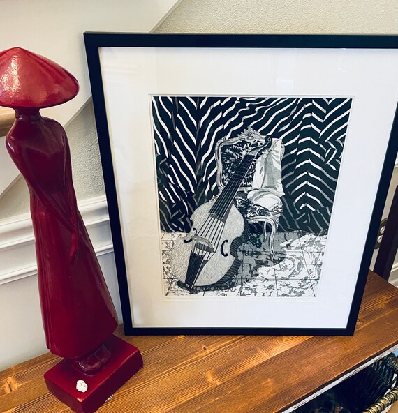 Sherrie Wolf Artist Etching Framed baroque Still Life | Etsy