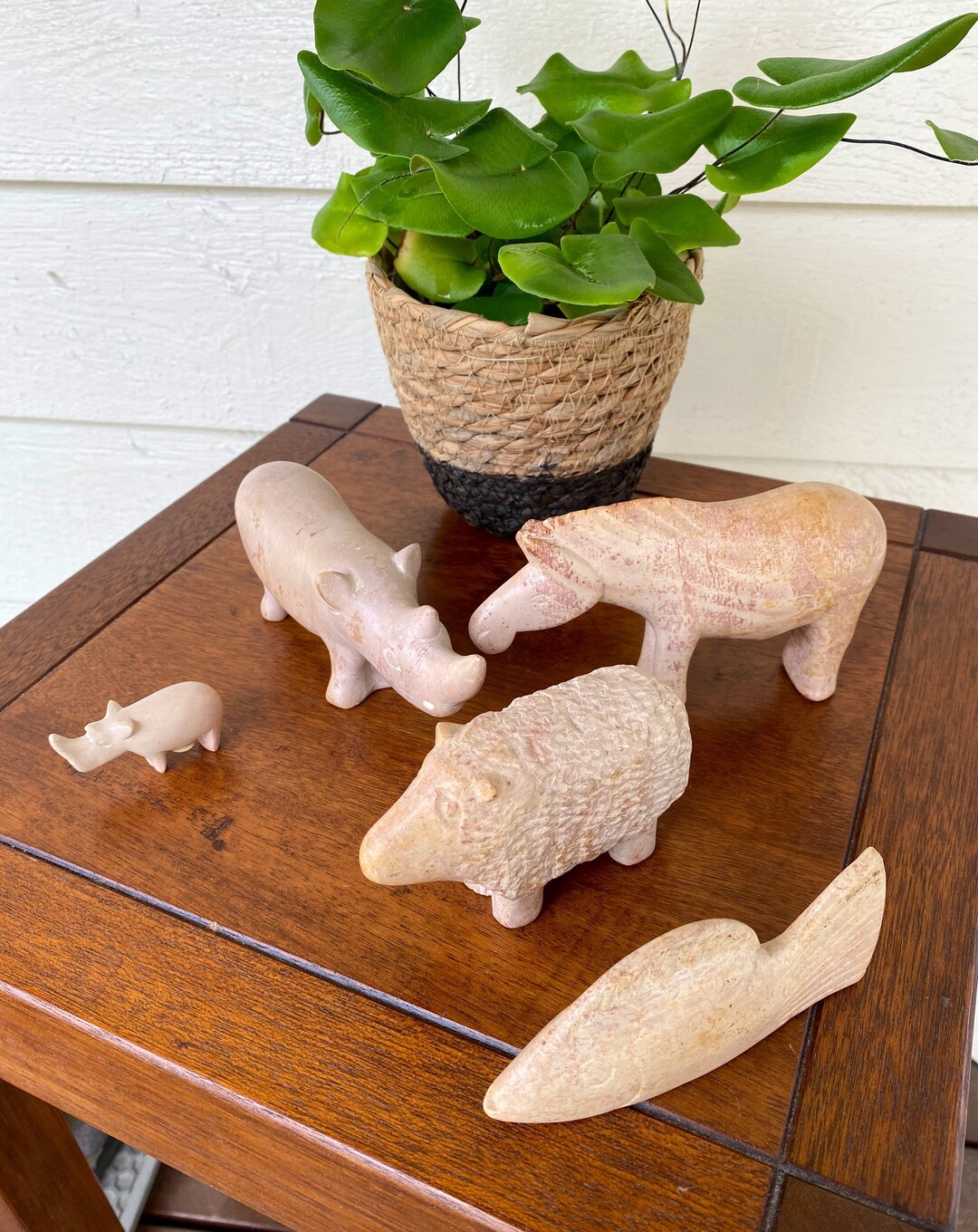 Vintage Hand Carved Stone Animals - Etsy