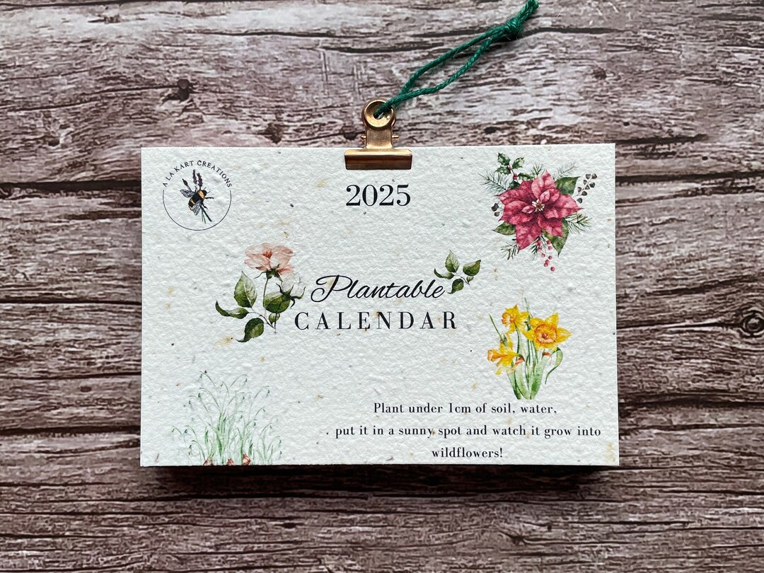 2025 A7 Plantable Calendar Seed Paper Calendar Christmas Gift Four ...