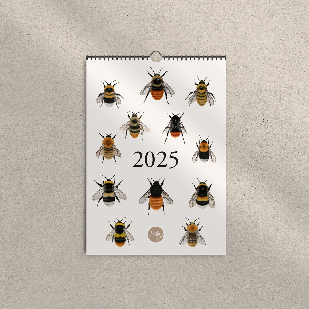 Wall Calendar 2025, Bumblebee Calendar, Calendar A3, Gift Nature Lovers ...