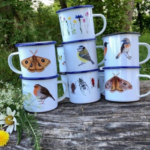 Emaille Tasse Käfer Design, Camping Tasse Rosenkäfer, Geschenk für ...