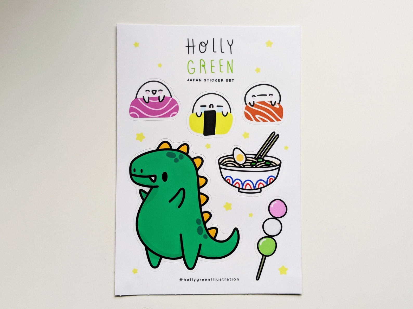 Japan Sticker Set - Cute Godzilla, Sushi, Ramen and Mochi Sticker Sheet ...