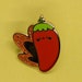 Cute Chilli Pin With Glitter Fire, Kawaii Hot and Spicy Glitter Badge ...