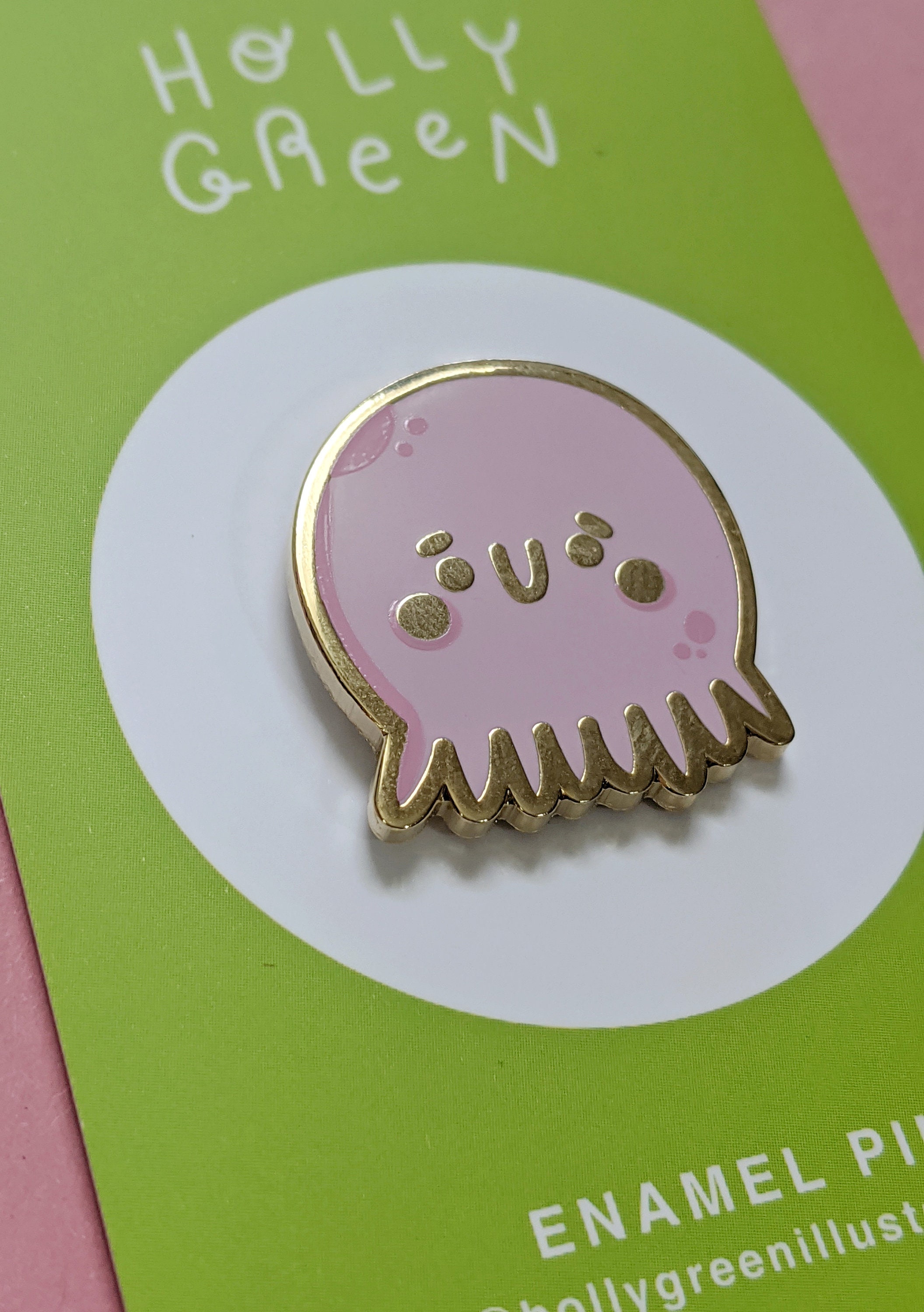 Cute Pink Octopus Enamel Pin Badge, Kawaii Animal Enamel Pin, Pink ...