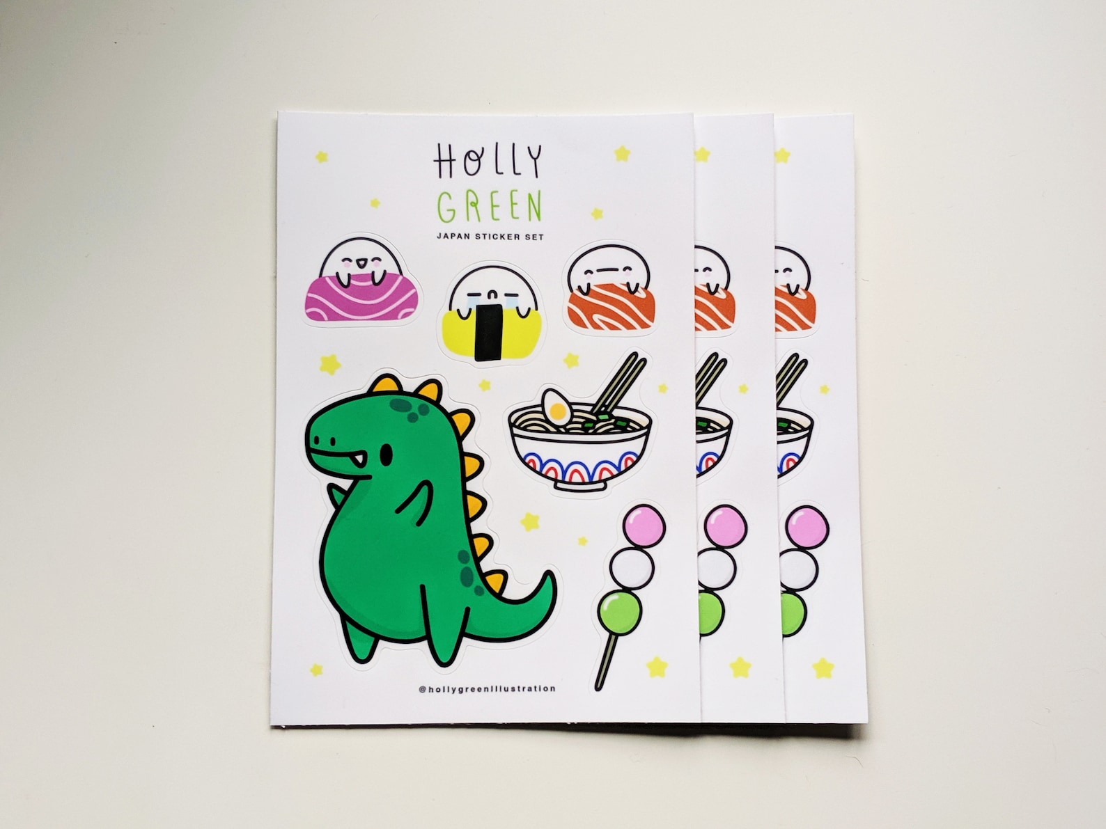 Japan Sticker Set - Cute Godzilla, Sushi, Ramen and Mochi Sticker Sheet ...