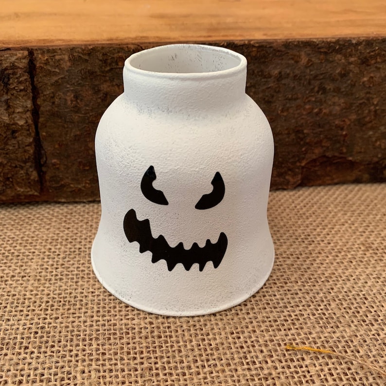 Votive Ghost Frankenstein Face Glass Ghost Figurine Tiered - Etsy