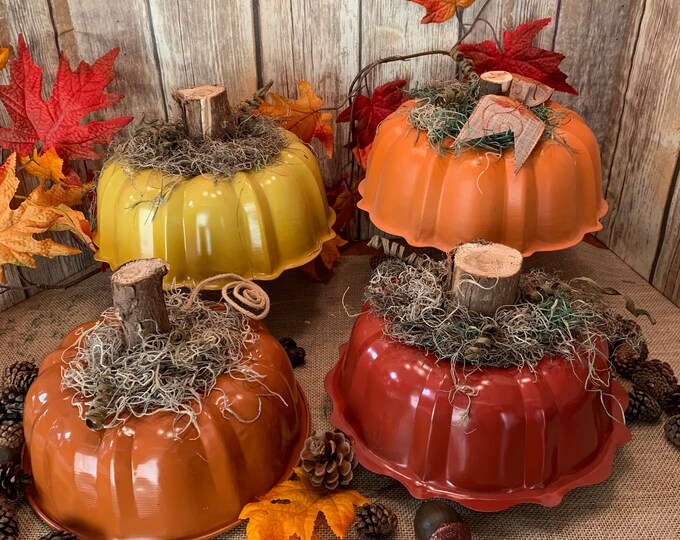 Bundt Pan Pumpkins, Fall Tablescape, Thanksgiving Centerpiece, Vintage ...