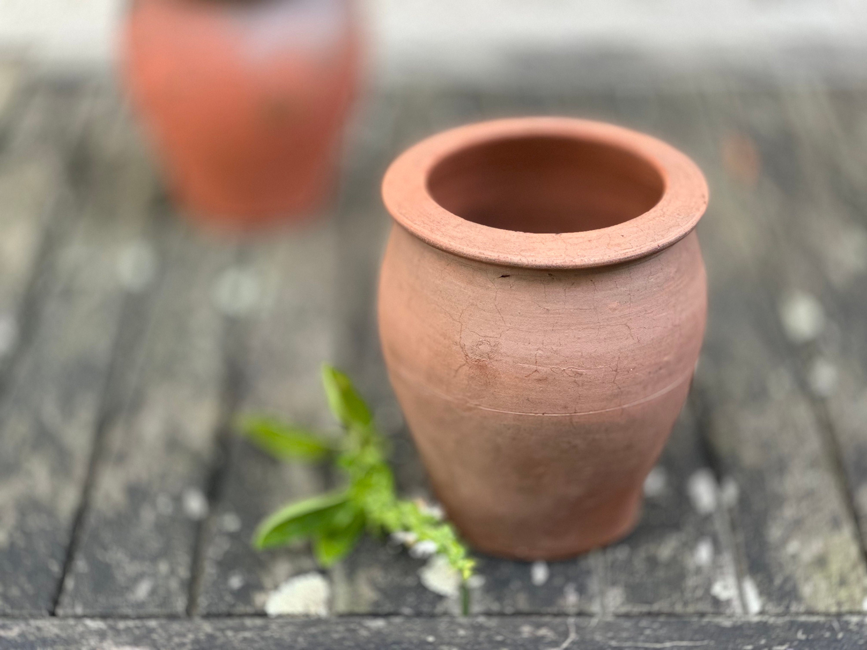Antique French Butter Pot Terracotta Jar Handmade Stoneware Normand ...