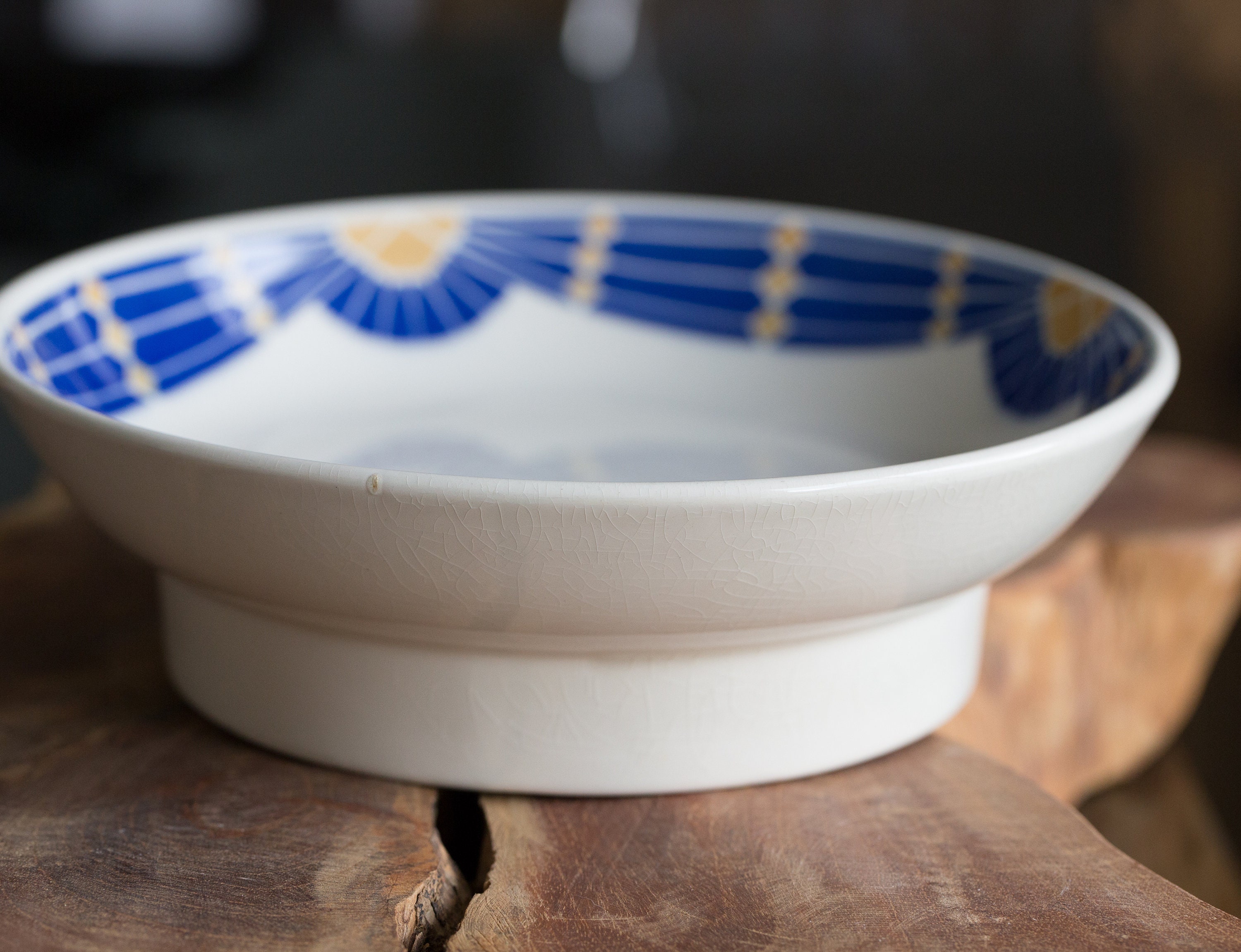 Antique French Art Deco Serving Dish Pedestal Plate Salad Bowl Saint ...