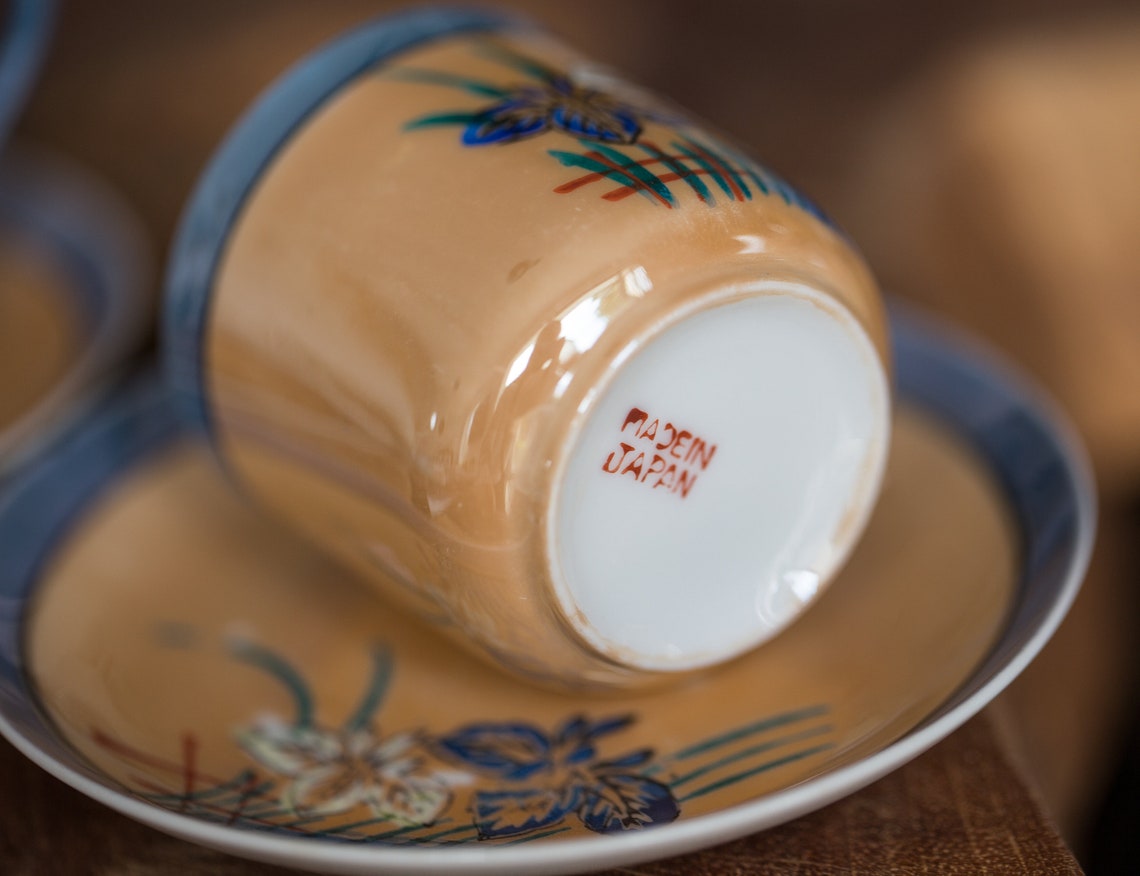 Japanese Lusterware Fine Bone China Porcelain Cups and Saucers - Etsy