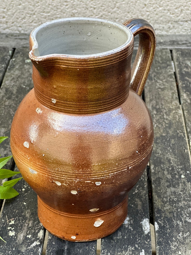 Antique Stoneware Jug Wine Pitcher With Handle Sandstone Handmade ...