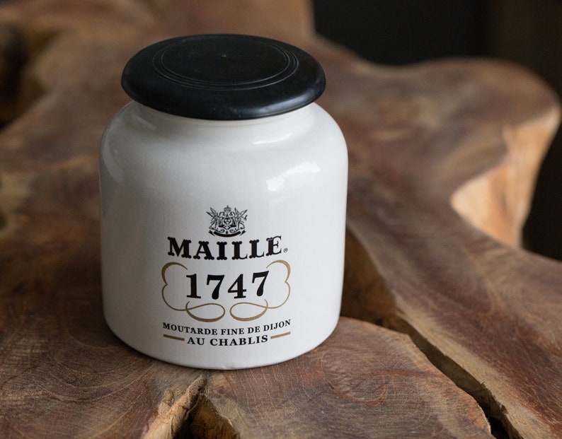 Vintage Mustard Pot Maille Ceramic Storage Jar With Lid French ...
