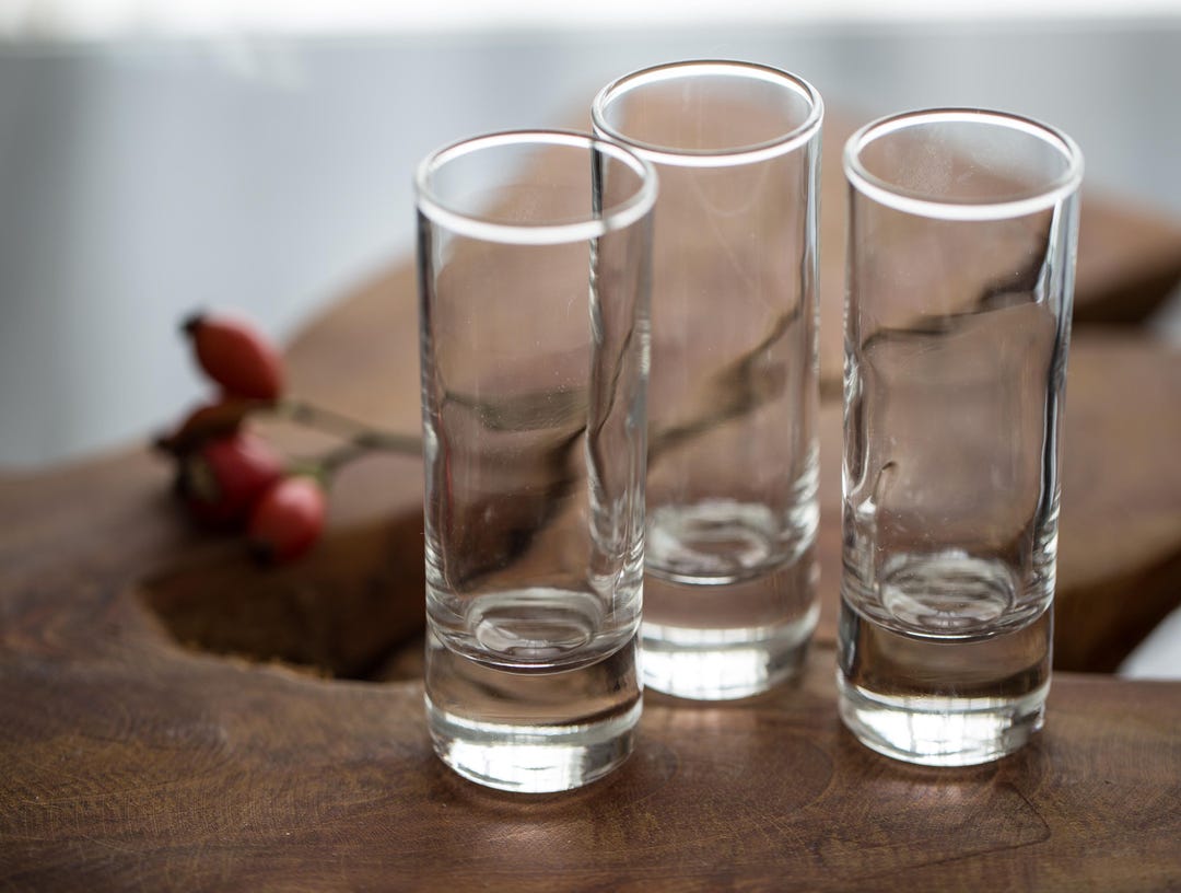 Set of 3 Antique Calvados Glasses Rare French Bistro Aperirif Thick ...