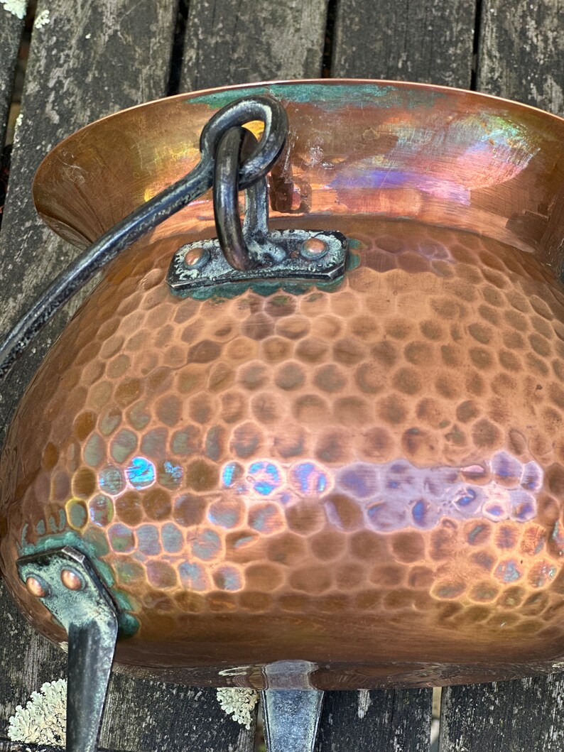 Vintage French Tripod Copper Cauldron Hammered Bowl Plant Pot - Etsy