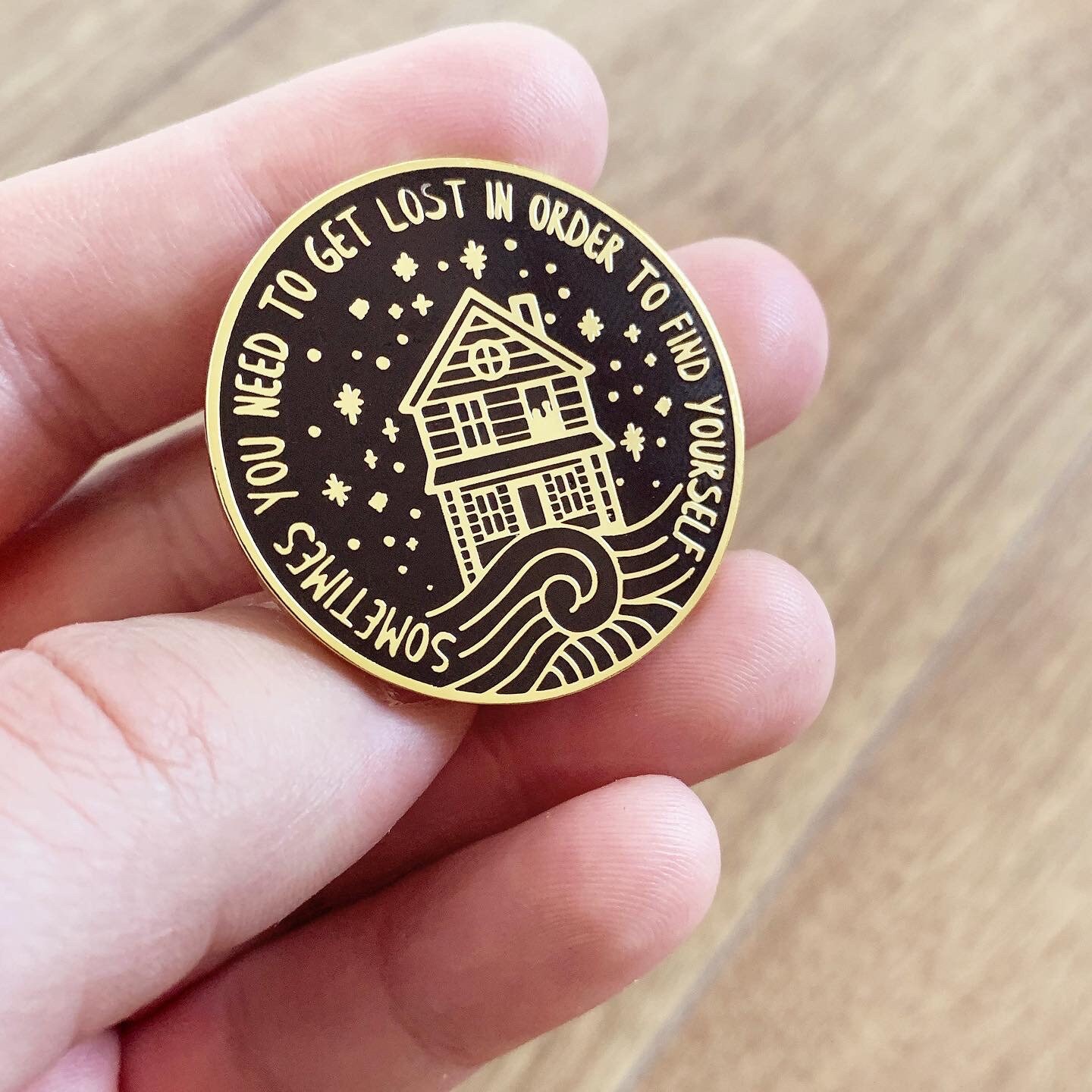Black & Gold Cute Enamel Pin, Book Lover Gift for Women and Men, House ...