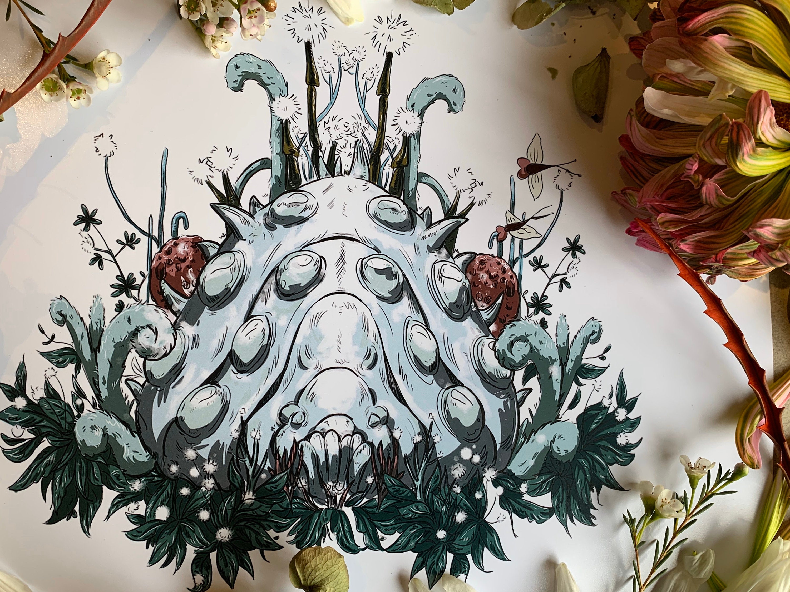 Botanical inspired Ohmu print from Nausicaa: Valley of the | Etsy