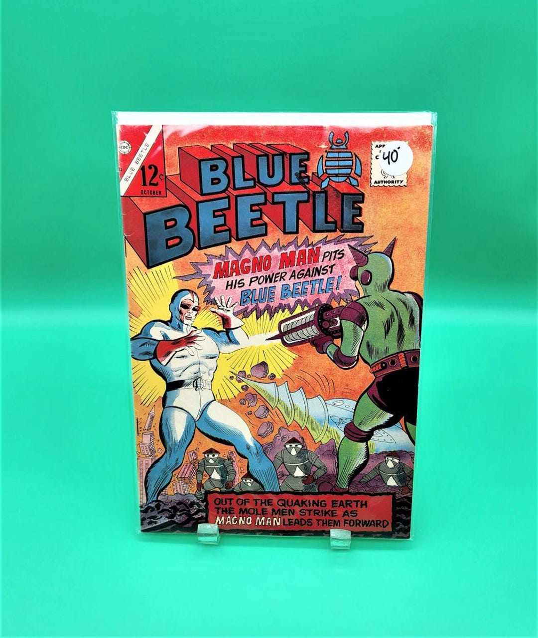 Blue Beetle #52 Charlton Comics Blue Beetle Vs. Magno Man - Etsy