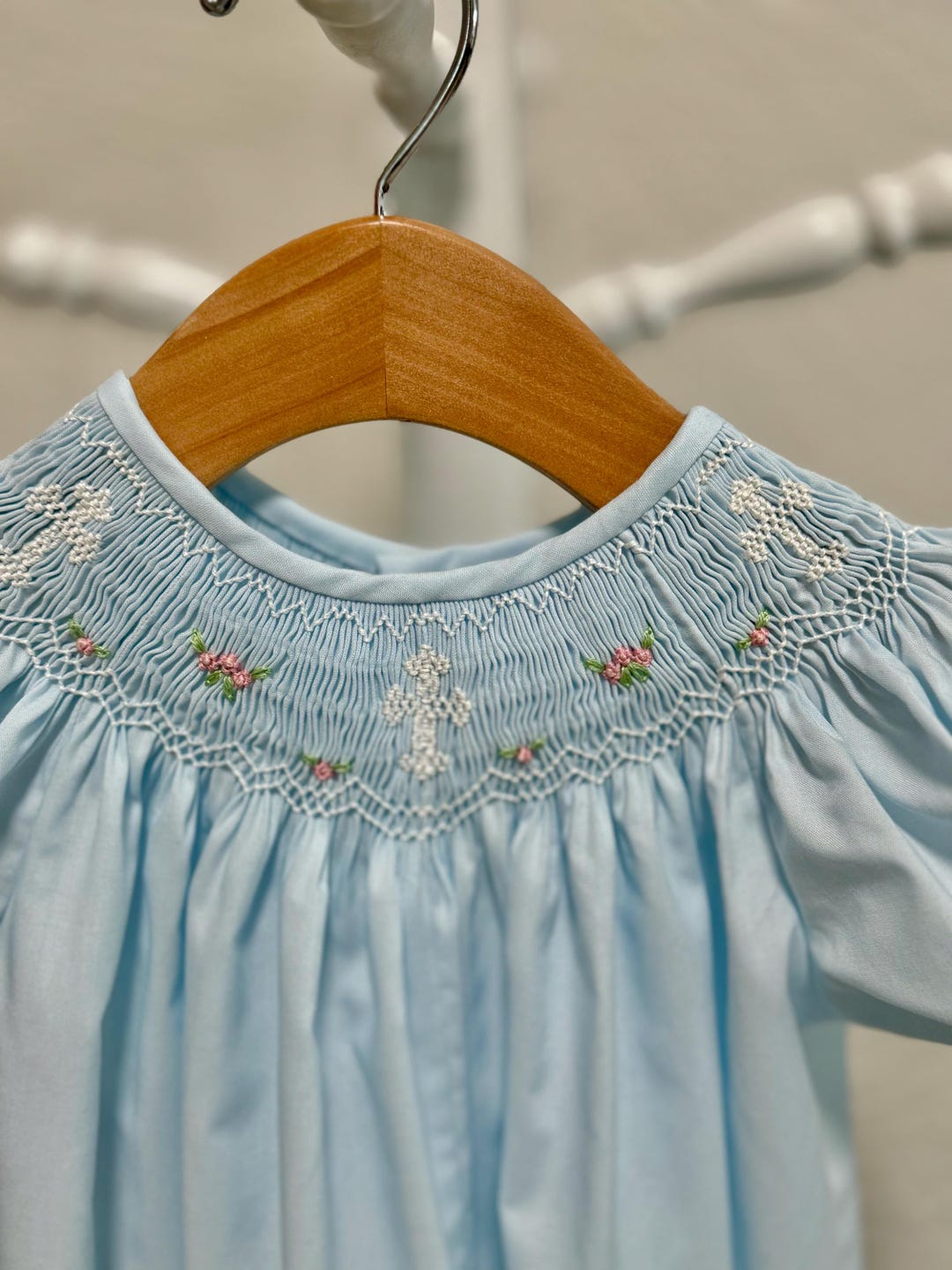 Custom Smocked Christian Cross Dress, Baptism Dress - Etsy