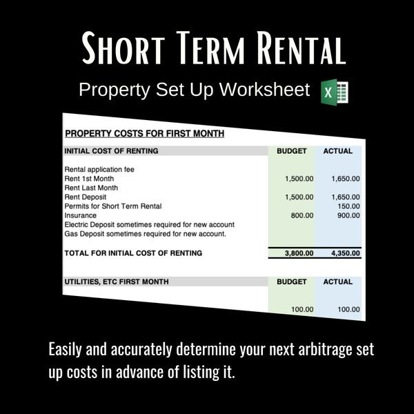 Rental Inventory Excel Template - Etsy