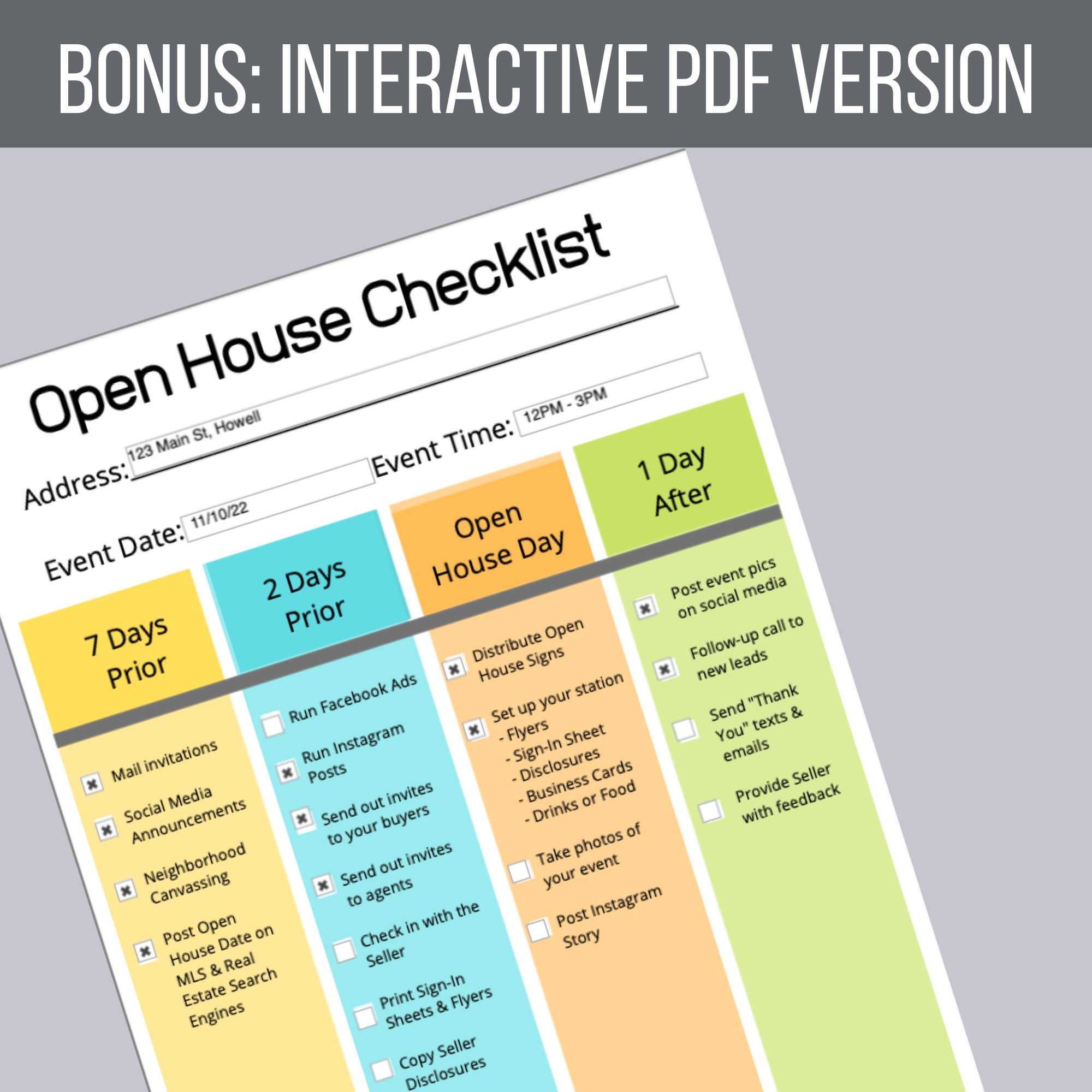 Open House Checklist | Real Estate Planner | Printable to Do List ...