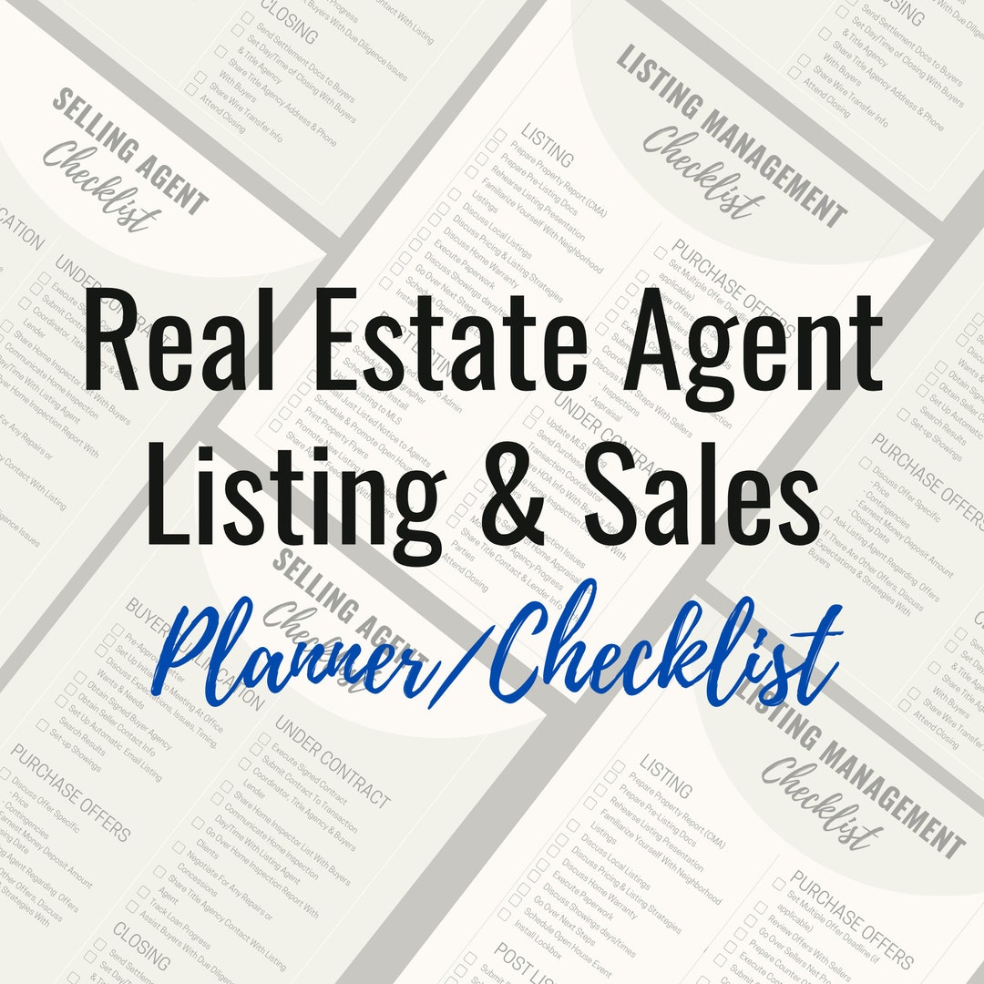 Listing Checklist, Printable Checklist, Daily Checklist, Real Estate ...