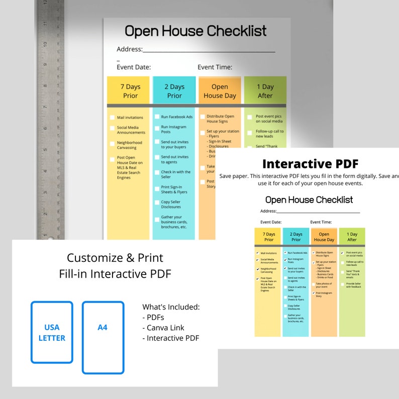 Open House Checklist | Real Estate Planner | Printable to Do List ...