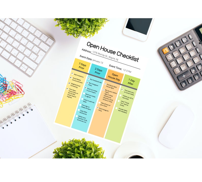 Open House Checklist | Real Estate Planner | Printable to Do List ...
