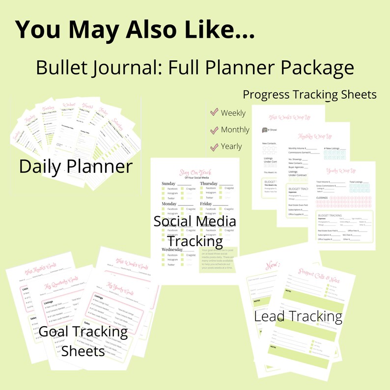Real Estate Agent Daily Planner Real Estate Sales Tracking Template ...