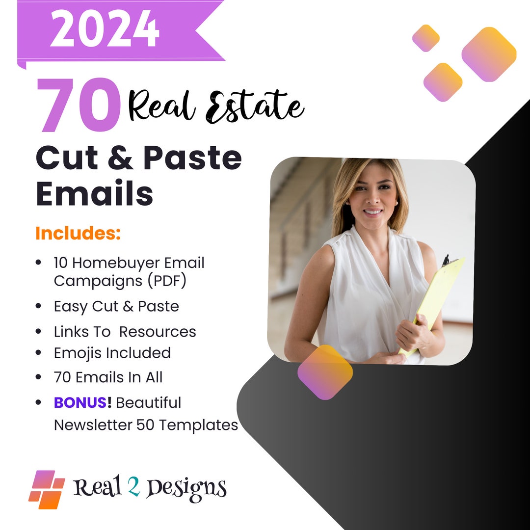 Real Estate Email Marketing Bundle: 70+ Home Buyer Emails & 50 Canva ...